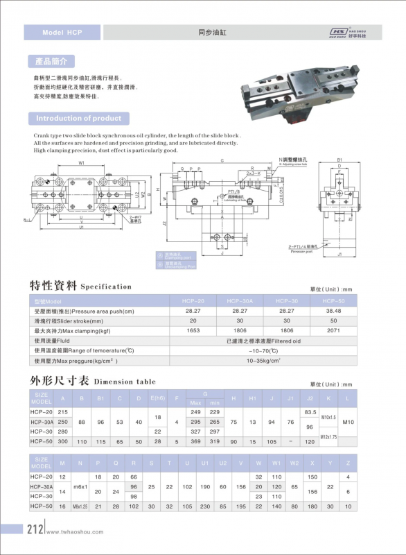 Xy lanh thủy lực dạng kẹp 2 ngàm HCP - Jig kẹp, khí nén, thủy lực, máy ...